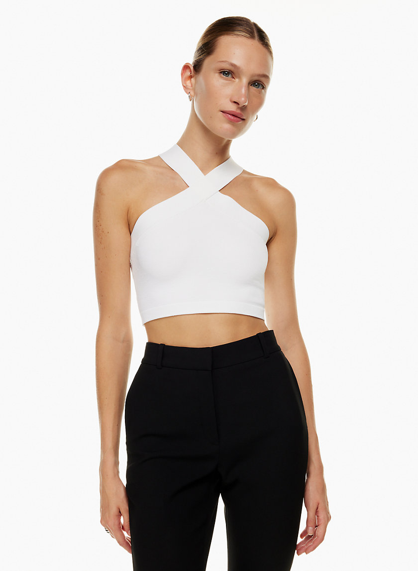 Babaton SCULPT KNIT CRISS CROSS CROPPED TANK | Aritzia INTL
