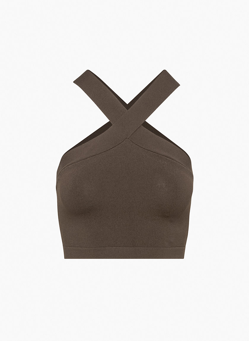 Babaton SCULPT KNIT CRISS CROSS CROPPED TANK | Aritzia US