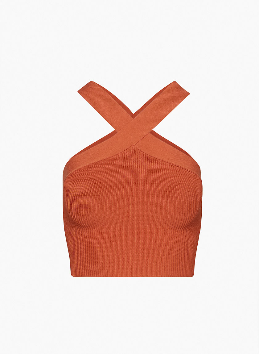 Babaton SCULPT KNIT CRISS CROSS CROPPED TANK | Aritzia INTL