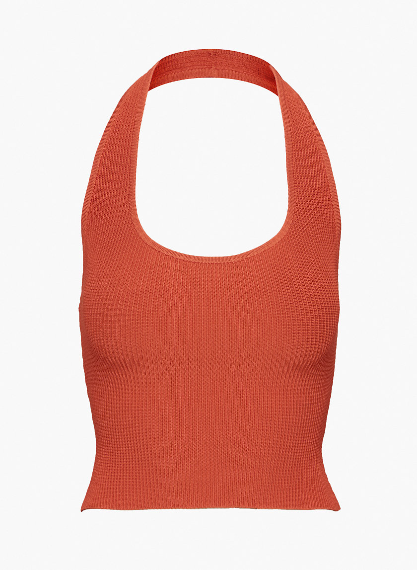 Babaton SCULPT KNIT BACKLESS HALTER TOP | Aritzia INTL