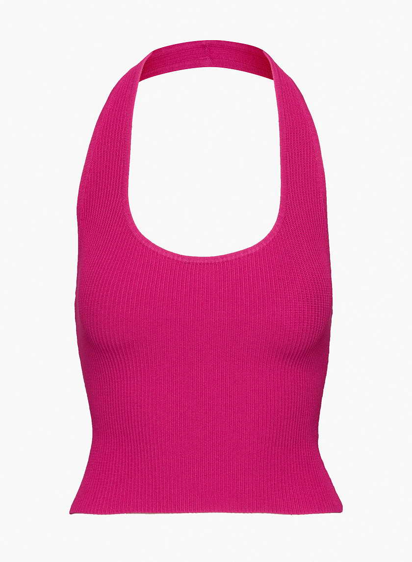 Babaton SCULPT KNIT BACKLESS HALTER TOP | Aritzia INTL