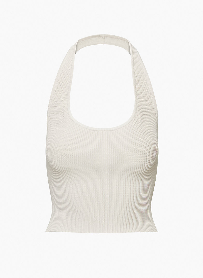 Babaton SCULPT KNIT BACKLESS HALTER TOP | Aritzia INTL