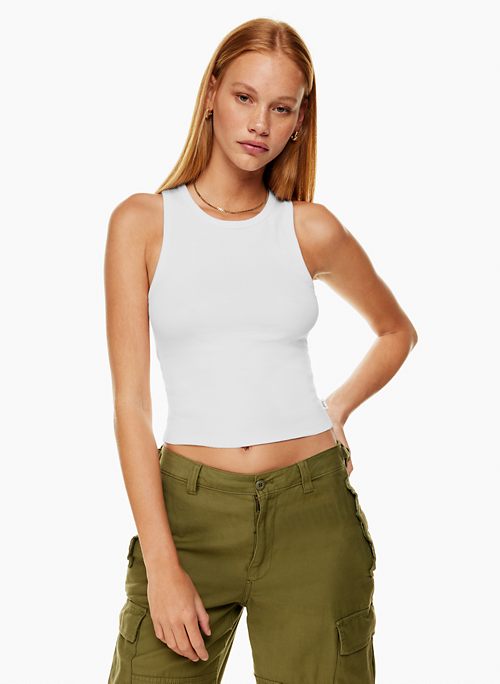 Tna RIBBED CROPPED RACER TANK | Aritzia INTL