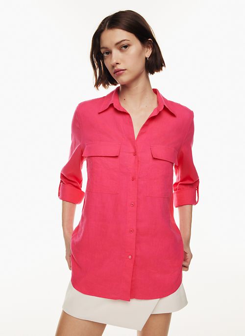 Babaton UTILITY LINEN SHORTSLEEVE SHIRT | Aritzia CA