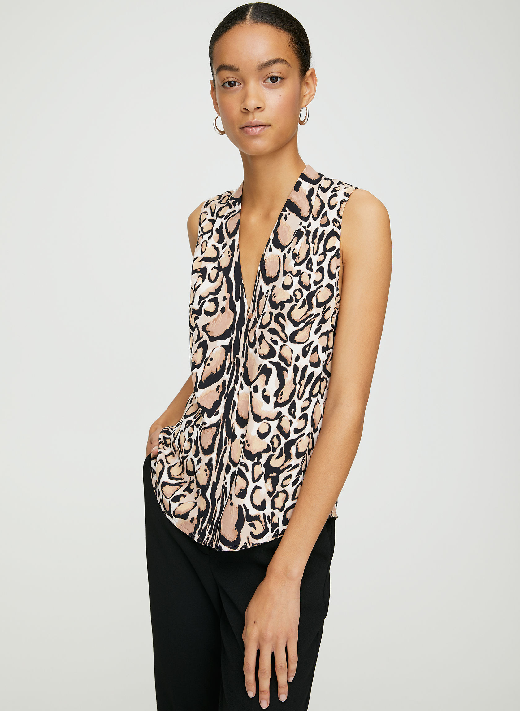 Babaton SLEEVELESS POWER BLOUSE | Aritzia US